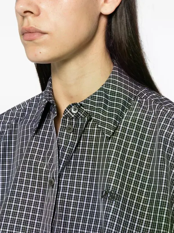 Loewe Check Pattern Cropped Shirt