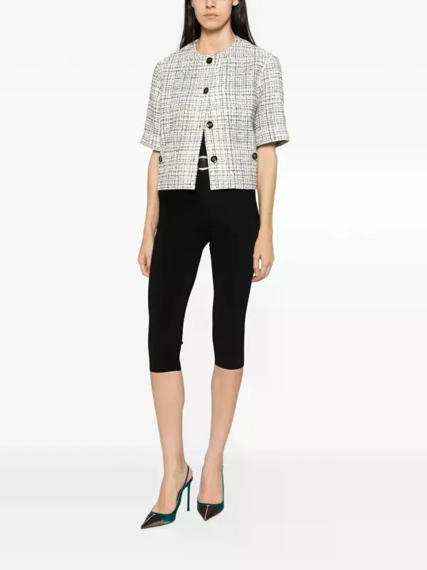 SELF-PORTRAIT Ribbed Knit Cropped Trousers