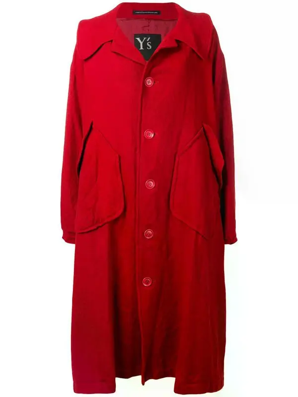 Y’s Single Breasted Coat - Red