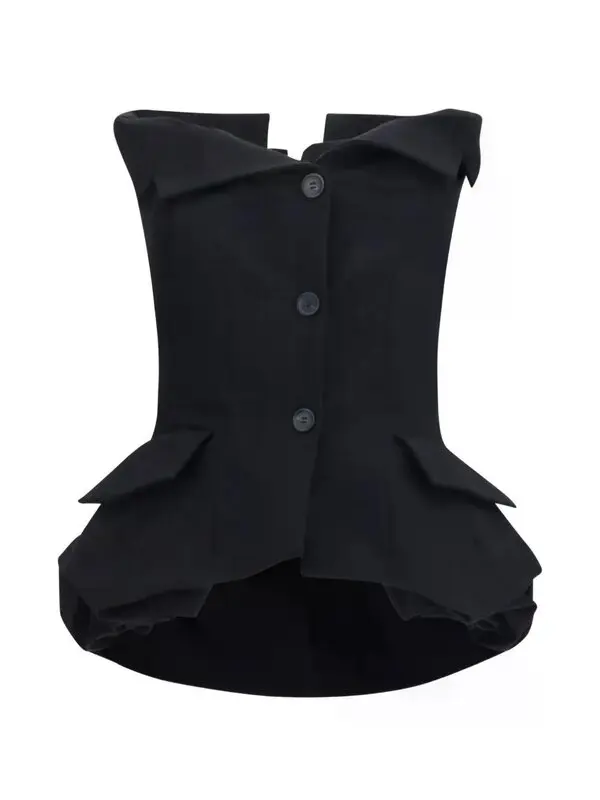 Magda Butrym Off-shoulder Peplum Blouse - Black