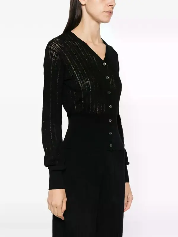 AYA MUSE Unae Pointelle-knit Cardigan