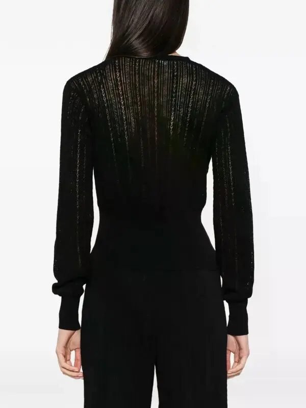 AYA MUSE Unae Pointelle-knit Cardigan