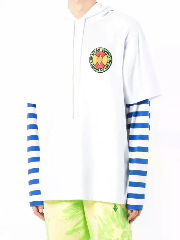 COUNTY OF MILAN Layered Logo-print Hoodie