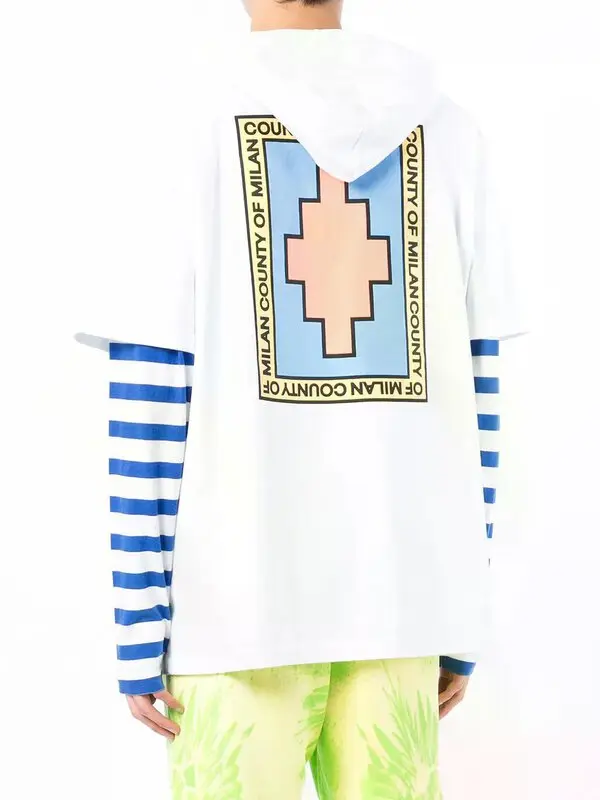 COUNTY OF MILAN Layered Logo-print Hoodie