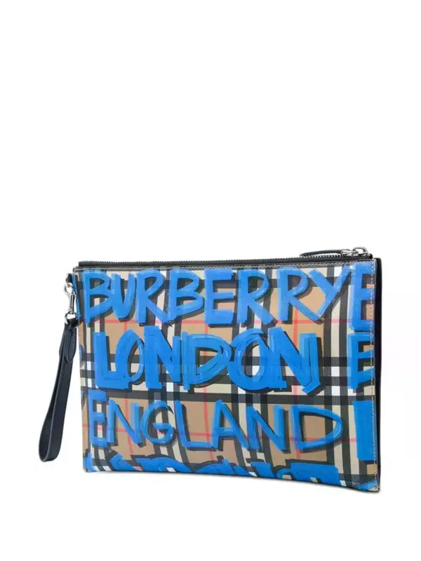 Burberry Graffiti Zip Pouch Clutch Bag