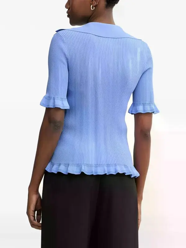 Luisa Spagnoli Censito Ruffle-trim Ribbed-knit Top