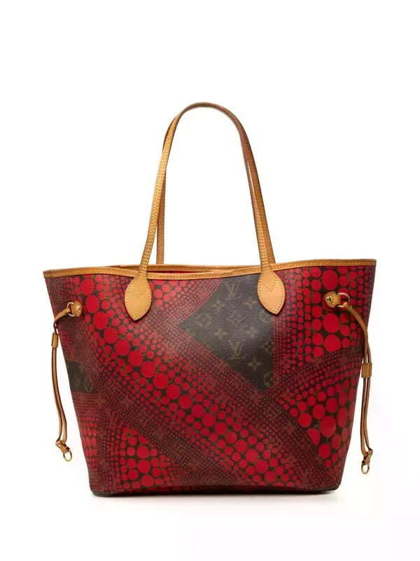 LOUIS VUITTON 2012 Yayoi Kusama Monogram Neverfull Mm Tote Bag - Red