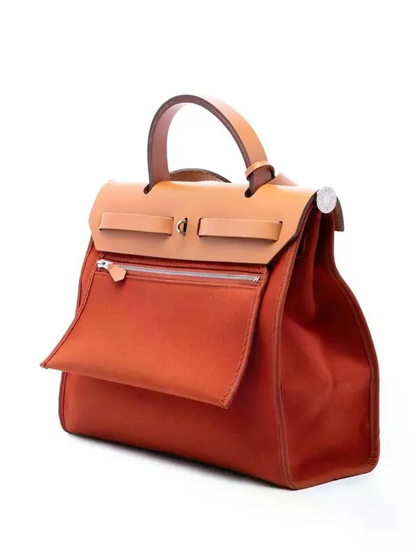 Hermès 2017 Toile Herbag Zip 31 Satchel - Orange