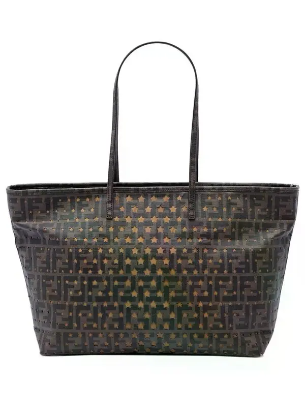 Fendi Medium Zucca Coated Canvas Laser Cut Star Tote Bag