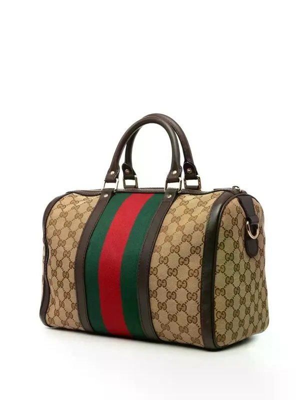 Gucci 2000-2015 Medium Gg Canvas Web Joy Boston Bag Satchel - Neutrals