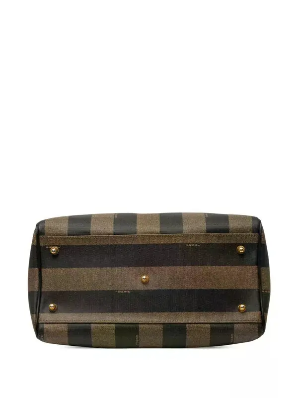 Fendi Pequin Coated Canvas Boston Bag