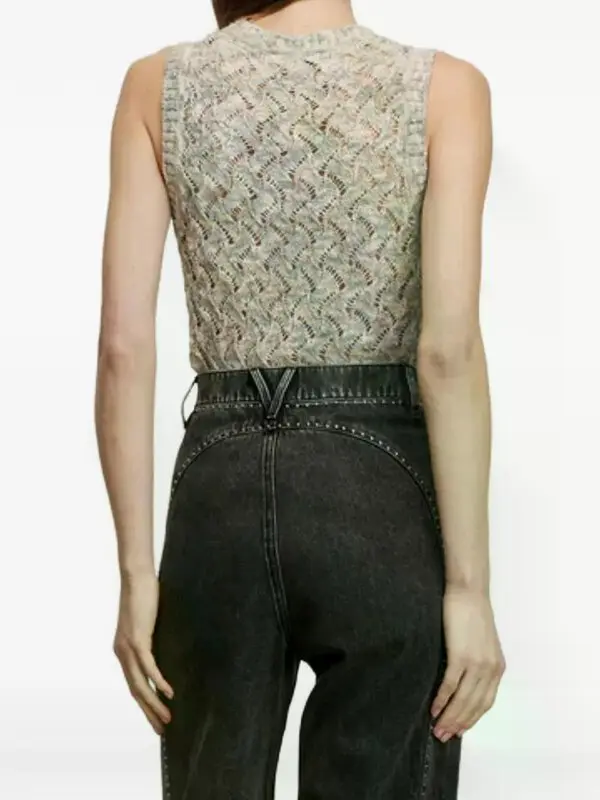 Veronica Beard Jerrel Pointelle-knit Top