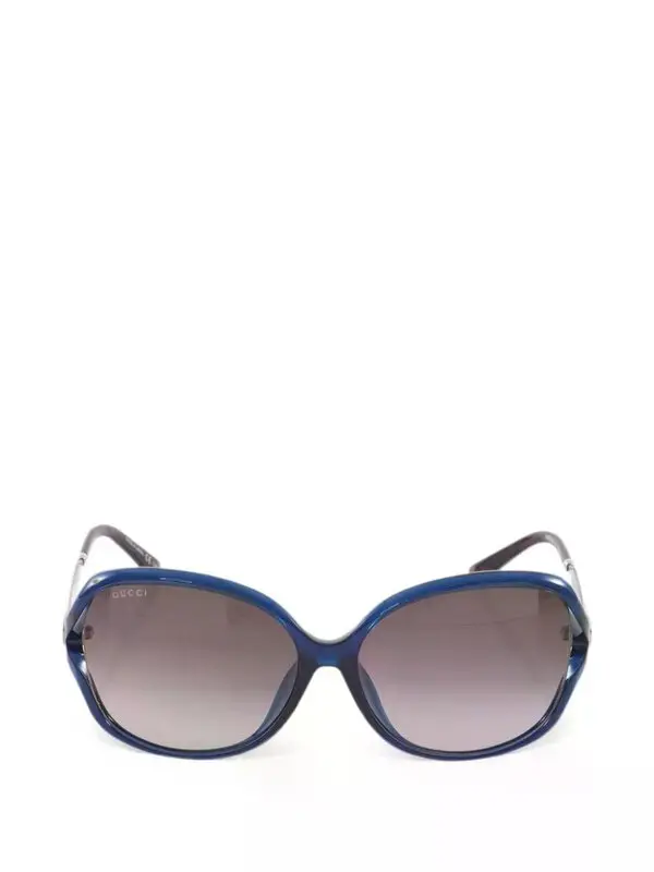 Gucci 2010s Interlocking G Butterfly Sunglasses - Blue