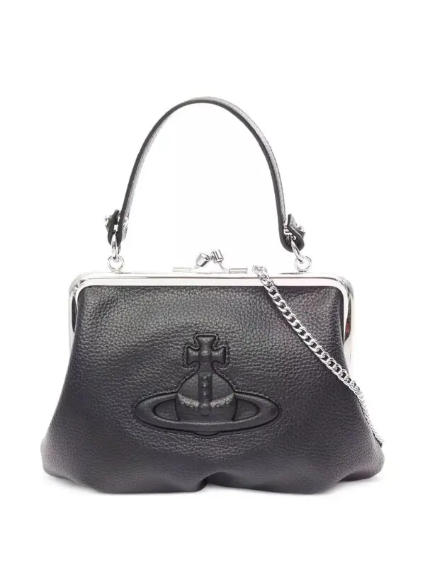 VIVIENNE WESTWOOD Leather Granny Frame Handbag - Black