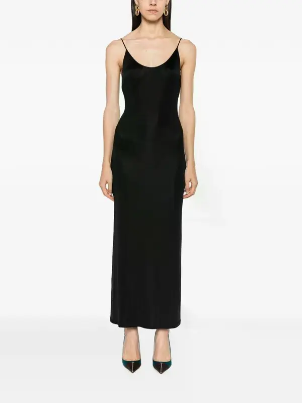 Saint Laurent Chain-link-strap Backless Maxi Dress