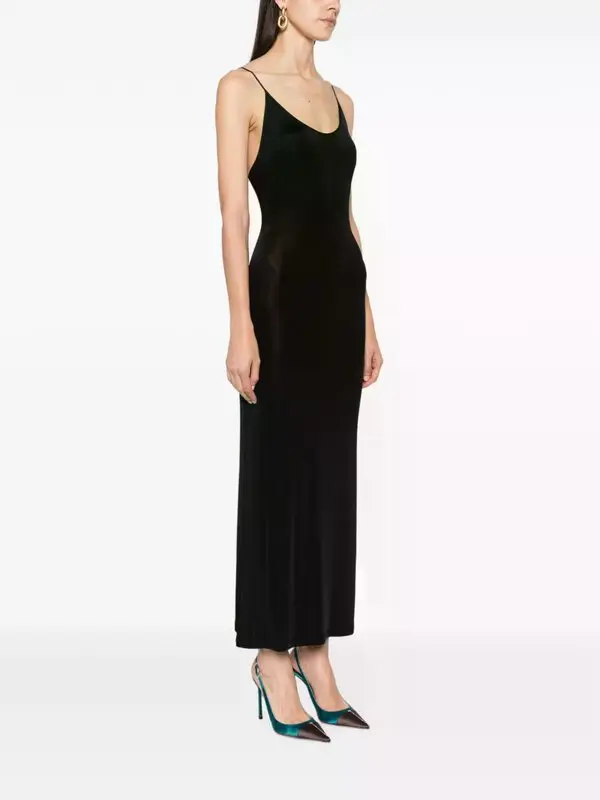 Saint Laurent Chain-link-strap Backless Maxi Dress