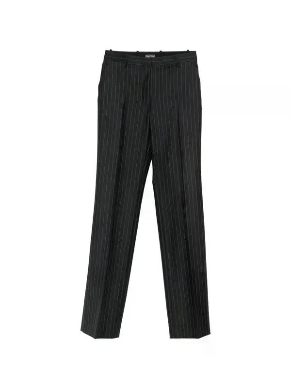 TOM FORD Pinstripe-pattern Tailored Trousers - Black