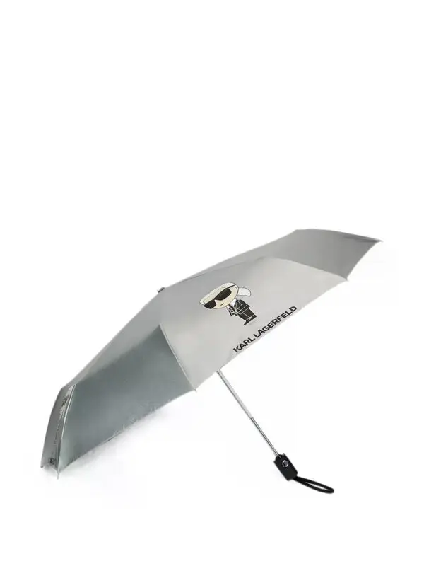 Karl Lagerfeld Ikon Karl Metallic Umbrella - Silver