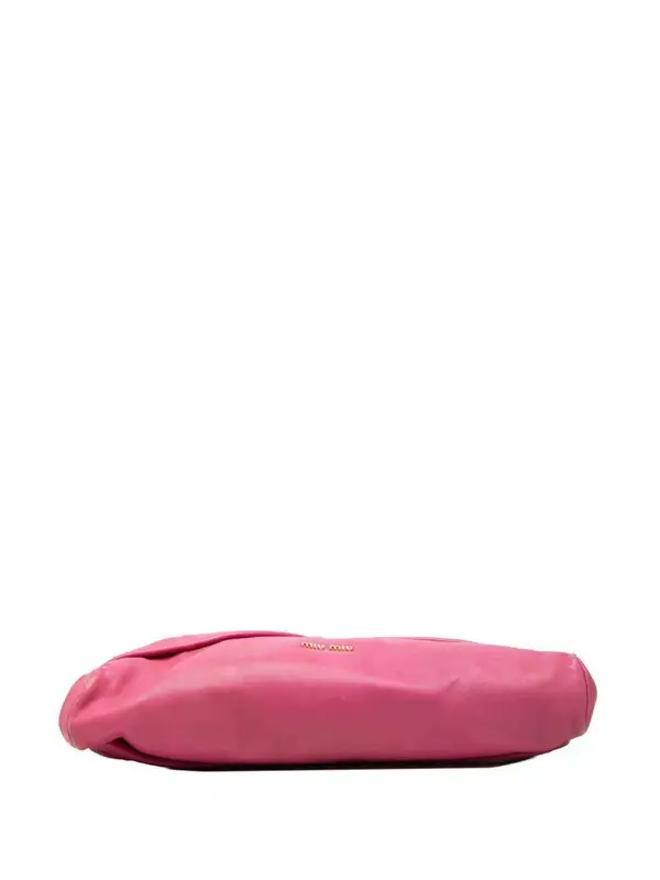 Miu Miu Pleated Nappa Frame Clutch Bag - Pink
