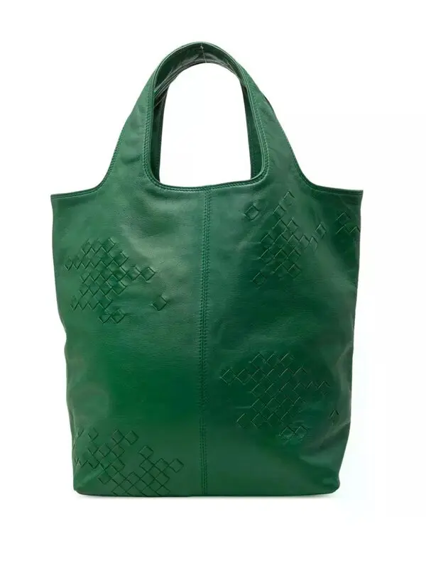Bottega Veneta 2012-2026 Intrecciato Trimmed Leather Regent Tote Bag - Green