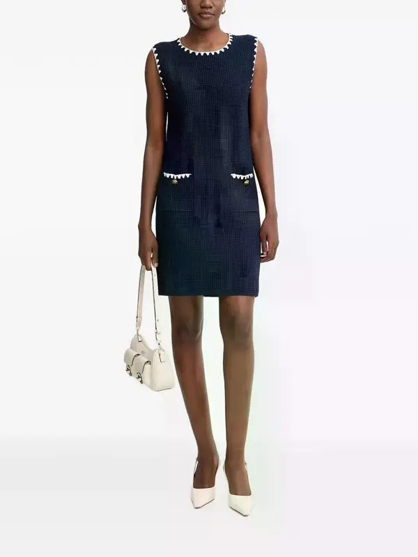 Luisa Spagnoli Crochet-trim Basket-weave Mini Dress