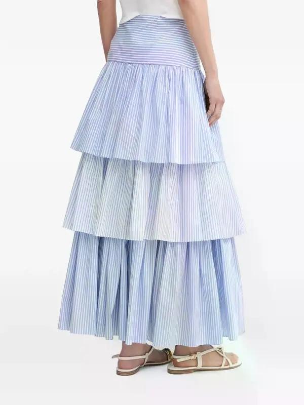 Luisa Spagnoli Striped Tiered Maxi Skirt