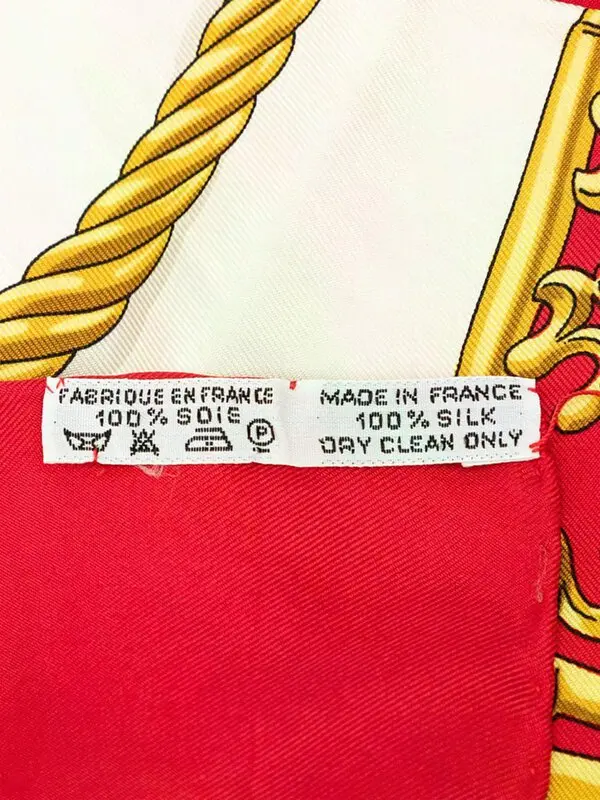 Hermès 1980-2010 Les Cavaliers D Or Silk Scarf 90 Scarves - Red