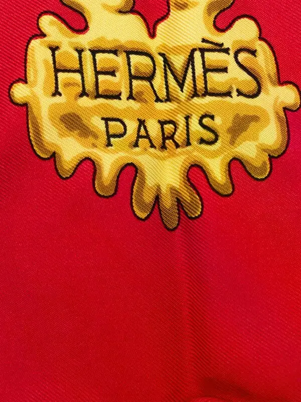 Hermès 1980-2010 Les Cavaliers D Or Silk Scarf 90 Scarves - Red