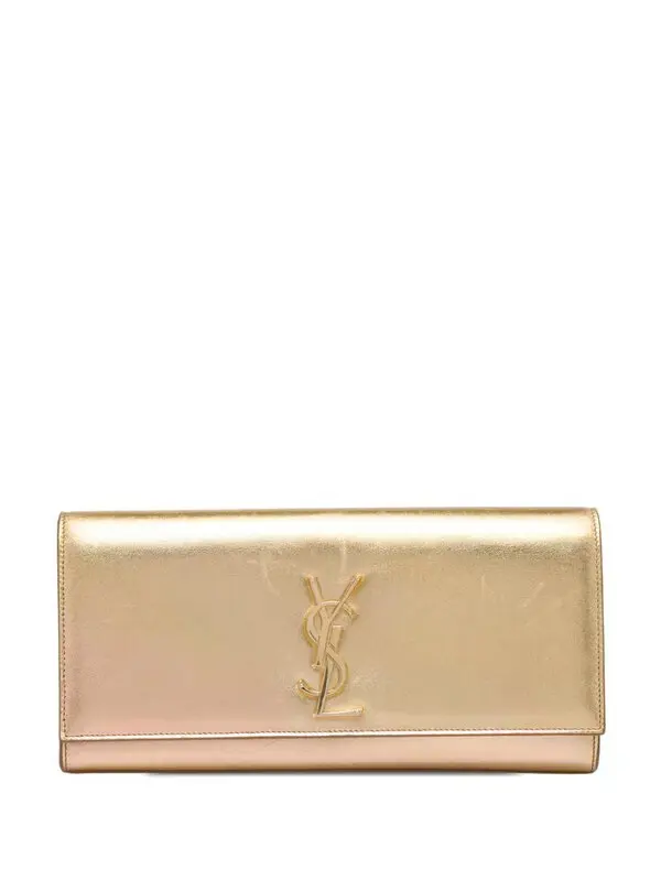 Saint Laurent Metallic Calfskin Cassandre Clutch Bag