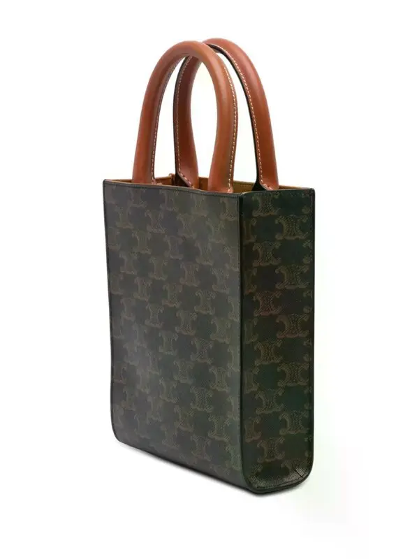 Celine 2023 Mini Triomphe Coated Canvas Vertical Cabas Satchel