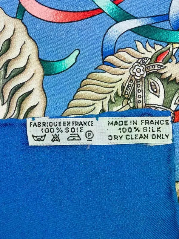 Hermès 1980-2010 Luna Park Silk Scarf 90 Scarves - Blue