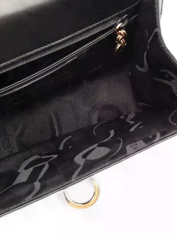 FERRAGAMO 2010s Gancini Leather Shoulder Bag - Black