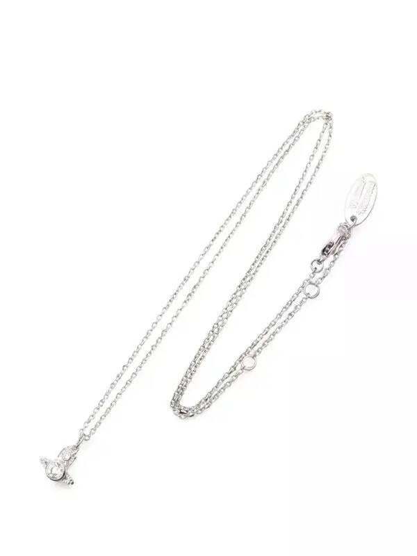 VIVIENNE WESTWOOD Tone Rhinestone Orb Pendant Necklace - Silver
