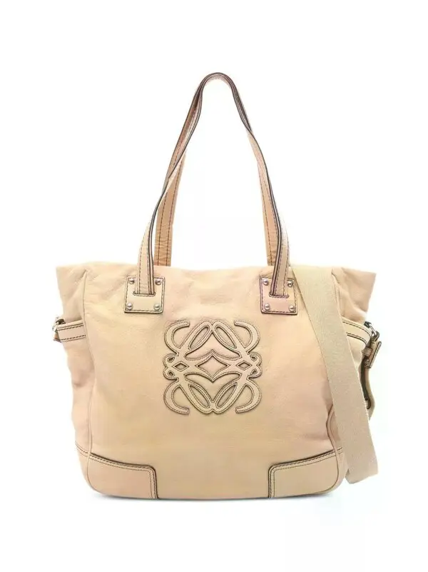 Loewe 2000s Anagram Leather Tote Bag