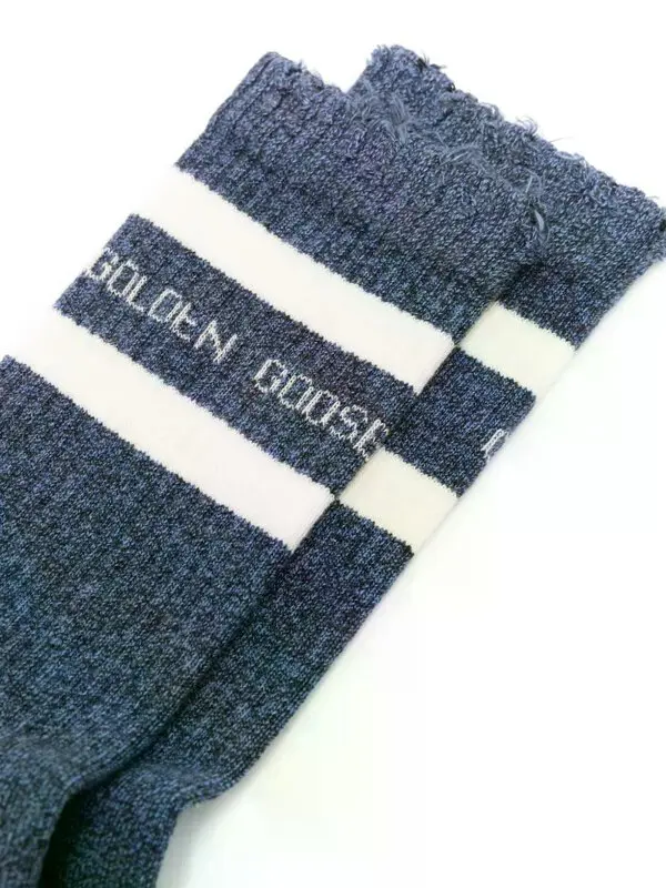 GOLDEN GOOSE Striped Logo Socks