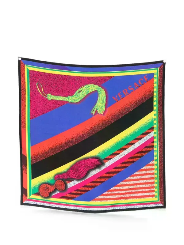 Versace Silk-twill Scarf - Black