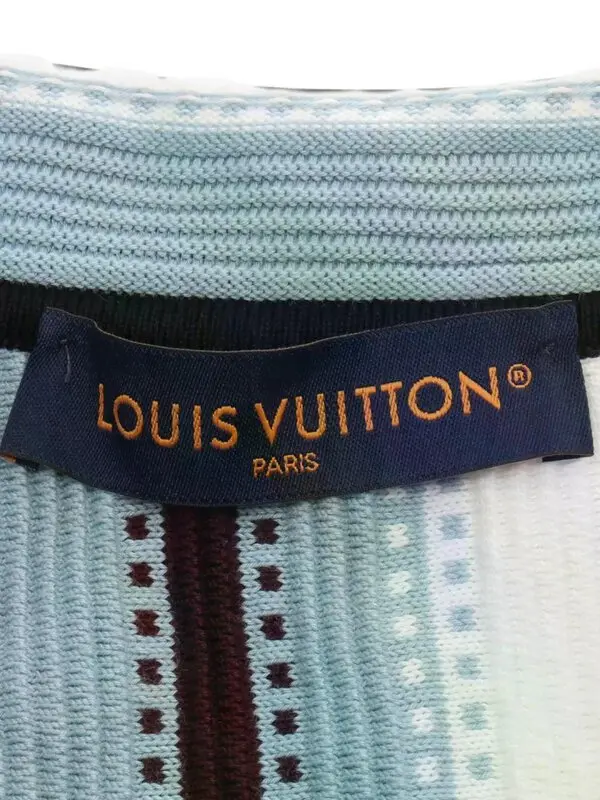 LOUIS VUITTON 2010s Logo-embroidered Striped Shorts Set