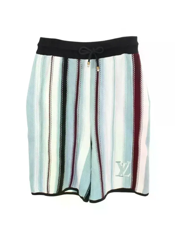 LOUIS VUITTON Striped Embroidered Shorts Set - Blue