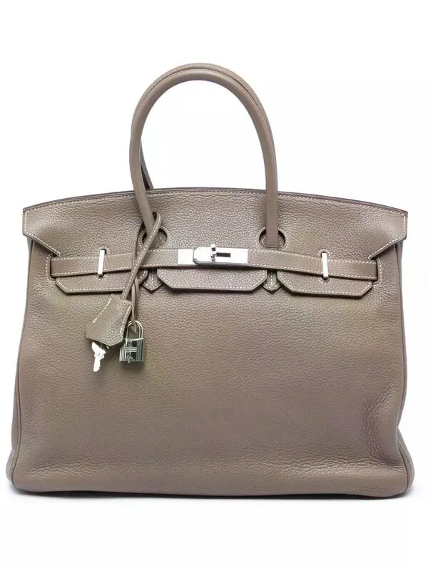 Hermès Clemence Birkin Retourne 35 Handbag - Brown