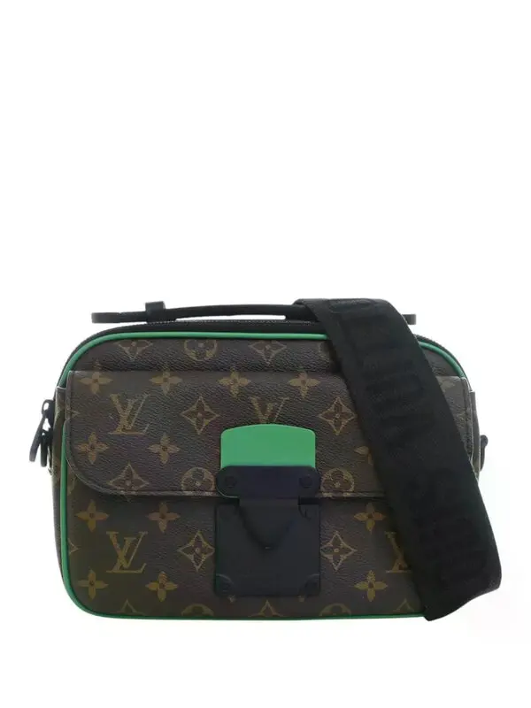 LOUIS VUITTON Monogram Macassar S Lock Messenger Bag Satchel - Brown