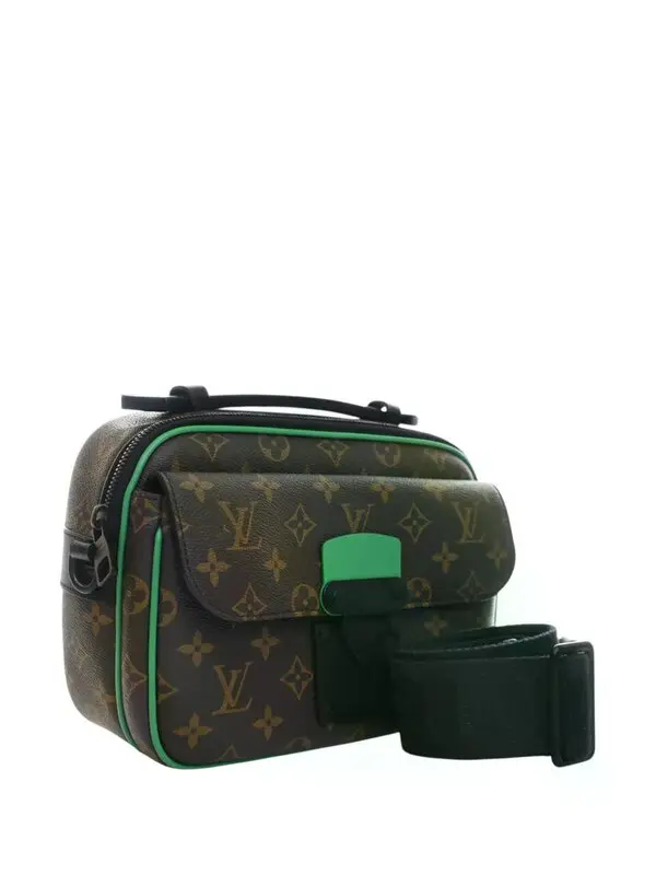 LOUIS VUITTON Monogram Macassar S Lock Messenger Bag Satchel - Brown