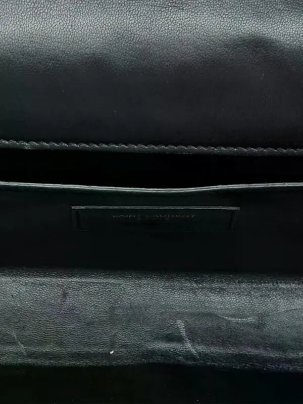 Saint Laurent Suede Monogram Kate Tassel Clutch Bag - Black