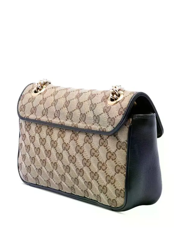 Gucci Gg Marmont Matelassé Diagonal Gg Canvas Shoulder Bag