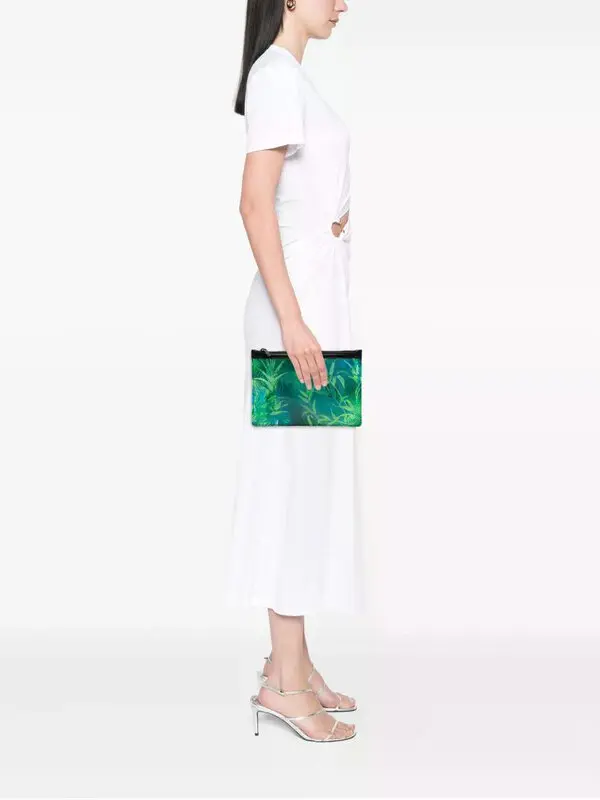 Versace Pvc Jungle Print Zipped Clutch Bag