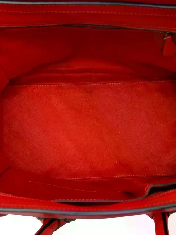 Celine Grained Calfskin Luggage Tote Bag - Orange