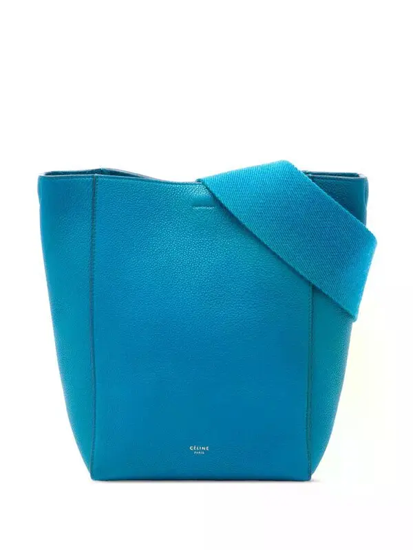 Celine Small Soft Grained Calfskin Seau Sangle Bucket Bag - Blue