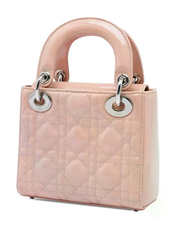 Dior 2017 Mini Patent Cannage Lady Satchel - Pink