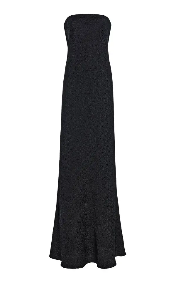 THE ROW Korisco Silk Cloqué Maxi Dress - Black
