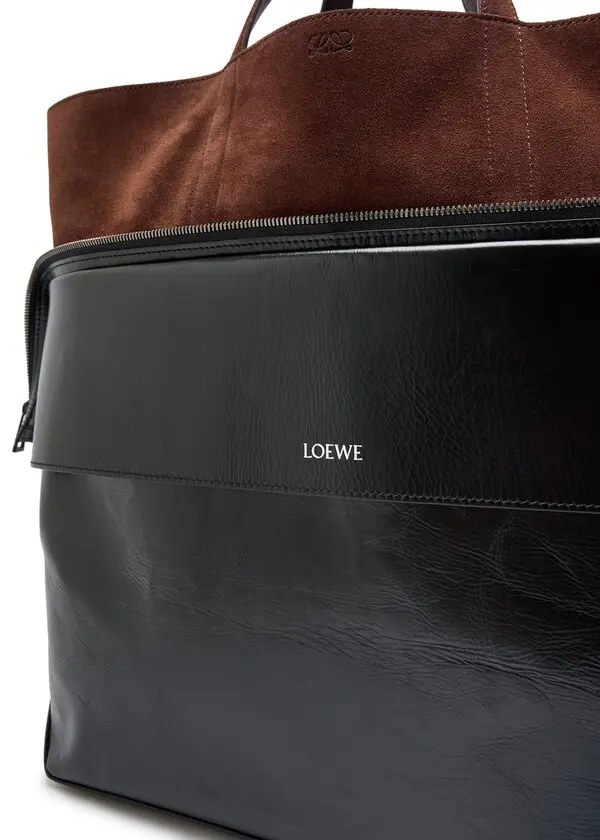 Loewe Large Suede And Leather Tote Bag