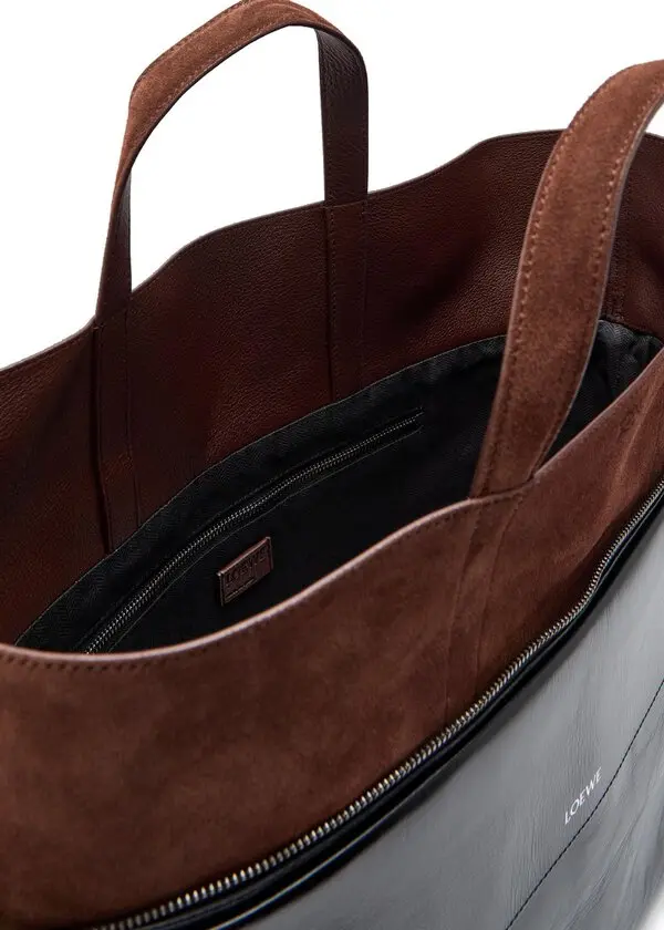 Loewe Large Suede And Leather Tote Bag